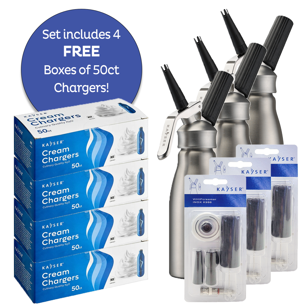 Starter Set for Coffee Shop: 3 Inox Pints + 3 Replacement Part Sets + | iSi-Store