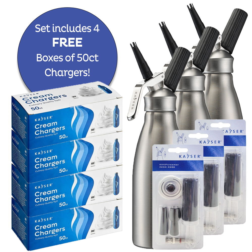 Starter Set for Restaurants: 3 Inox Quarts+ 3 Replacement Parts Sets ...